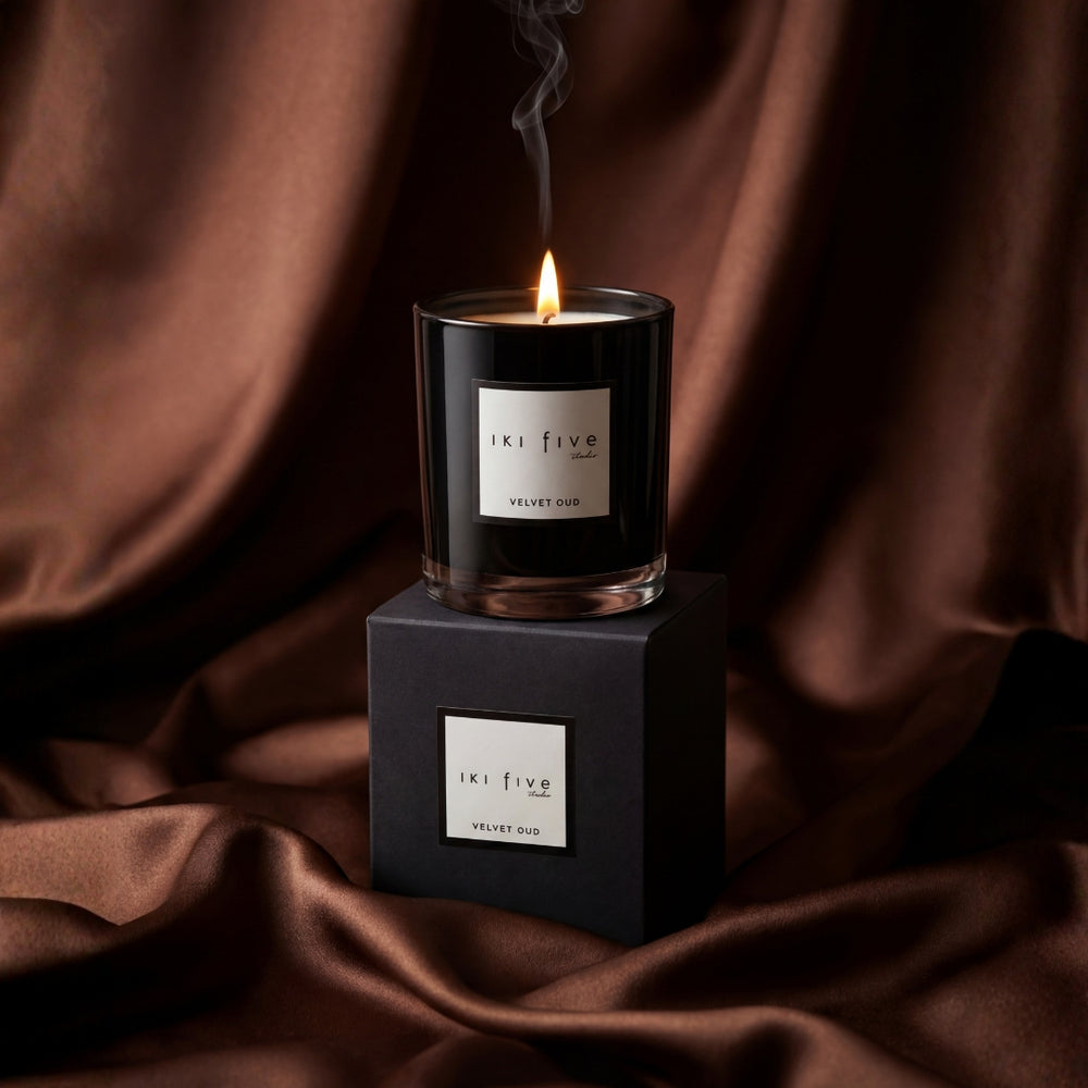 Velvet Oud Soy Candle – Hand-Poured with 100% Pure Soy Wax & Cotton Wick